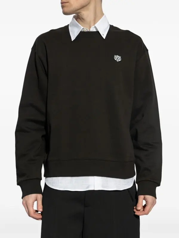 Kenzo Logo-patch Cotton Sweatshirt - Black