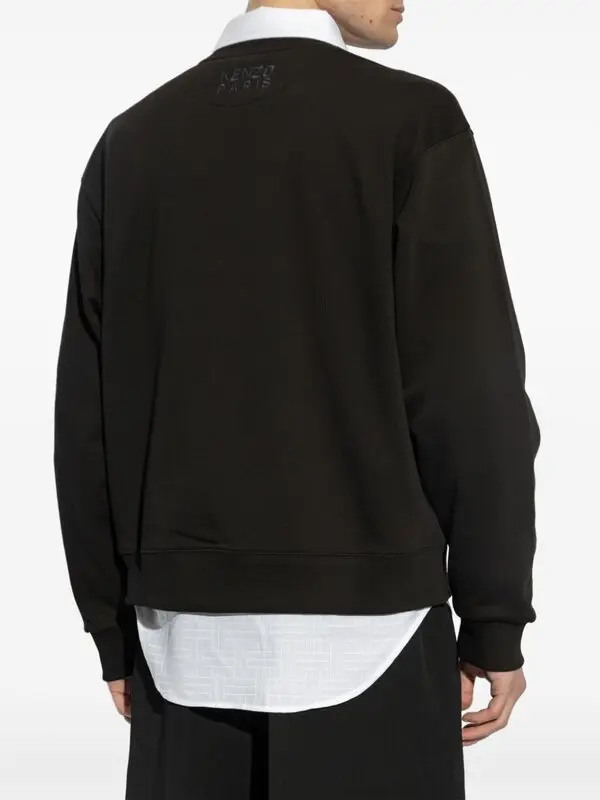 Kenzo Logo-patch Cotton Sweatshirt - Black