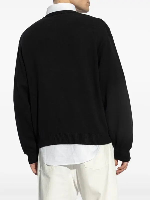 Kenzo Logo-embroidered Cotton Sweatshirt - Black