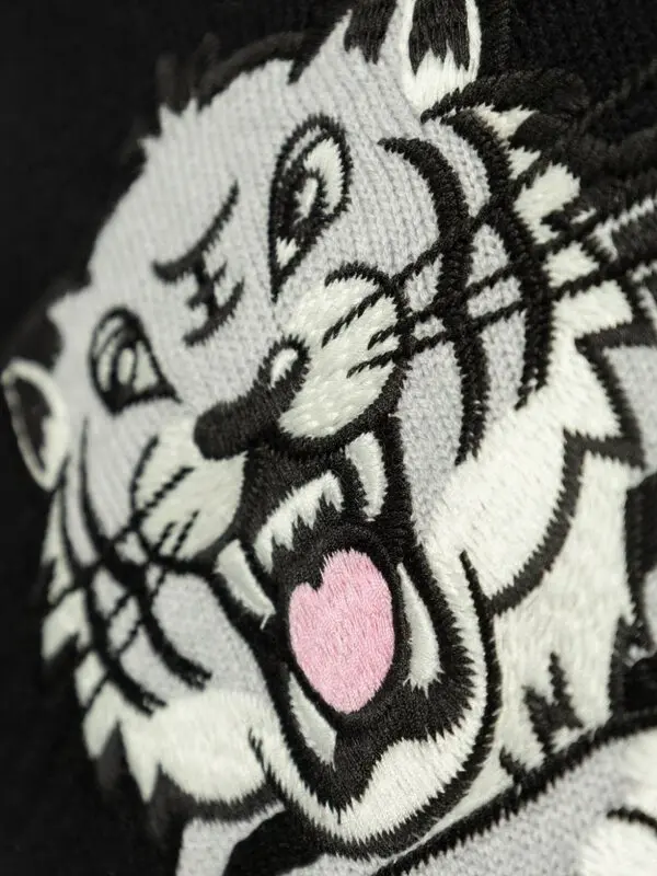 Kenzo Logo-embroidered Cotton Sweatshirt - Black
