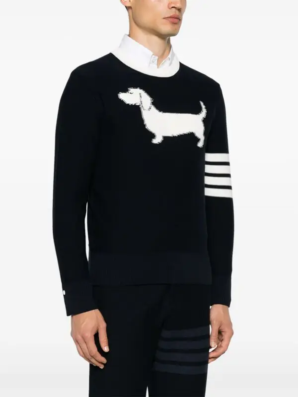Thom Browne Hector Intarsia-knit Jumper - Blue