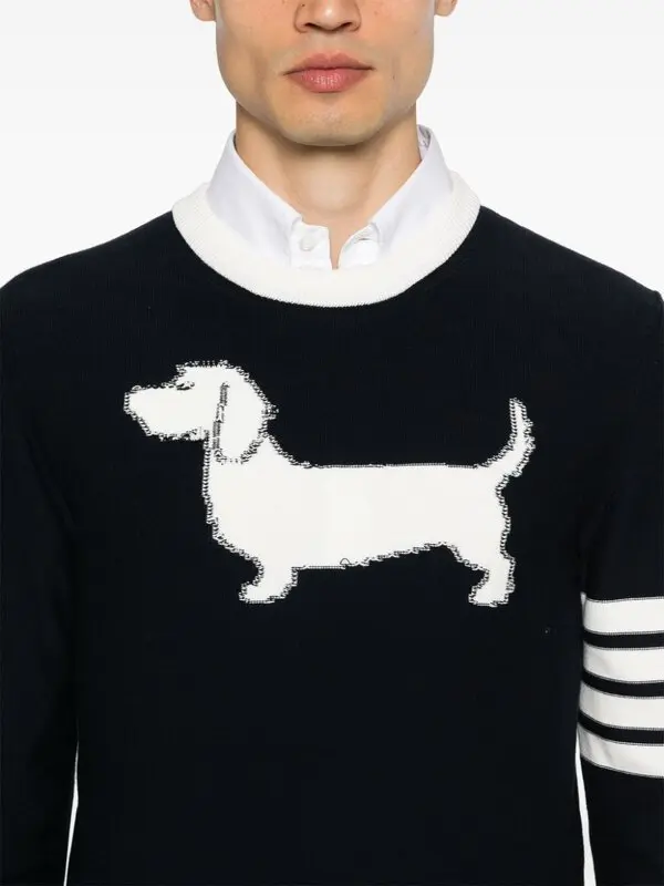Thom Browne Hector Intarsia-knit Jumper - Blue