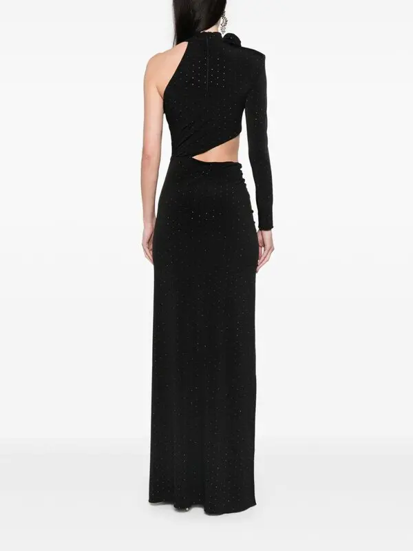 NISSA Crystal-embellished Maxi Dress - Black