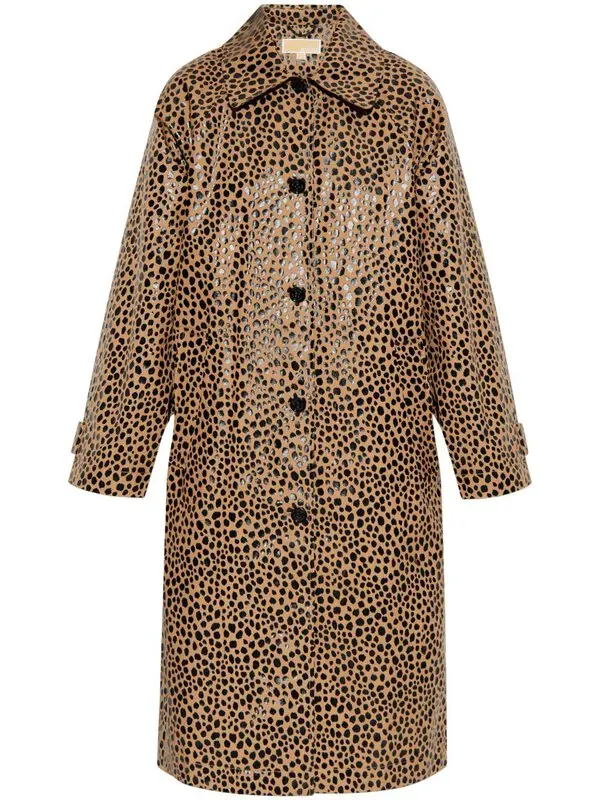 Michael Kors Cheetah-print Mid-length Coat