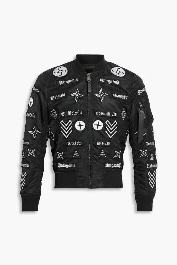 MARCELO BURLON COUNTY OF MILAN Appliquéd Shell Bomber Jacket