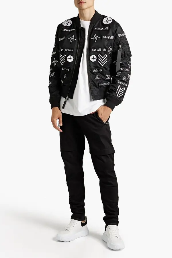 MARCELO BURLON COUNTY OF MILAN Appliquéd Shell Bomber Jacket