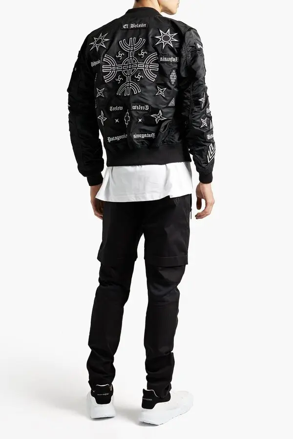 MARCELO BURLON COUNTY OF MILAN Appliquéd Shell Bomber Jacket
