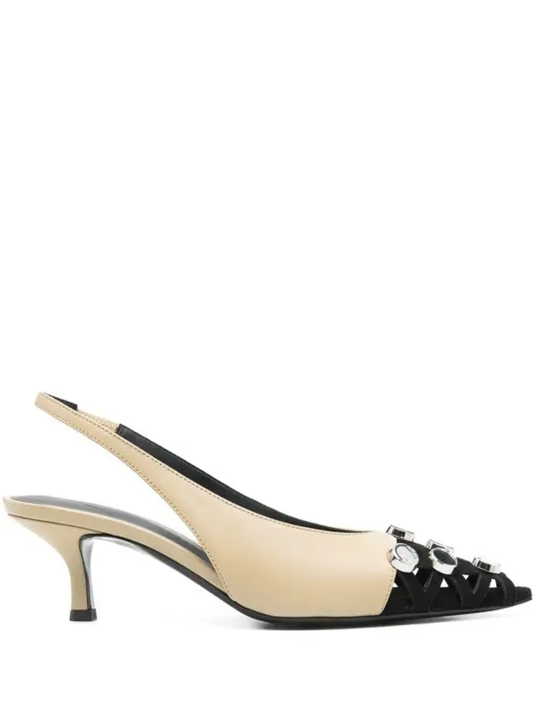 Attico 65mm Grid Slingback Pumps