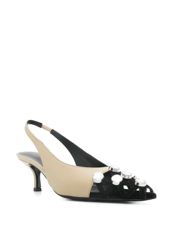 Attico 65mm Grid Slingback Pumps