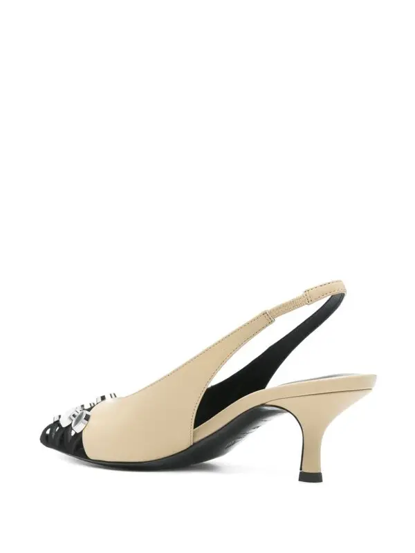 Attico 65mm Grid Slingback Pumps