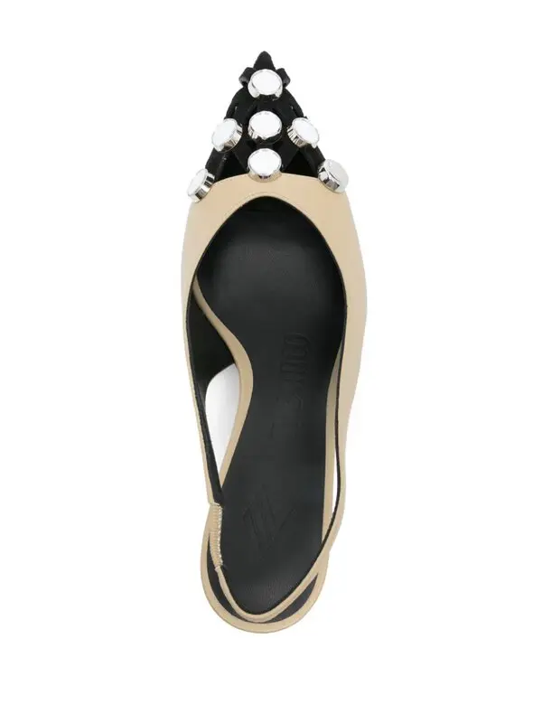 Attico 65mm Grid Slingback Pumps
