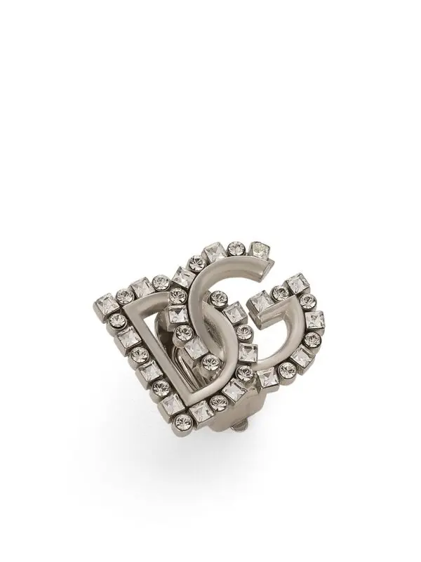 Dolce & Gabbana Dg Logo Crystal Embellished Clip-on Earrings