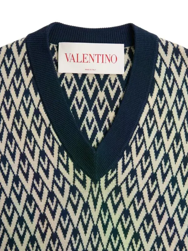Valentino Garavani Toute La V Jacquard Vest - Blue