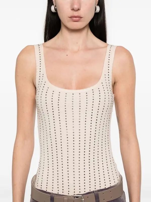Attico Crystal-embellished Bodysuit