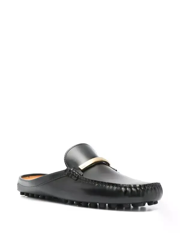 TOD'S Leather Mules - Black