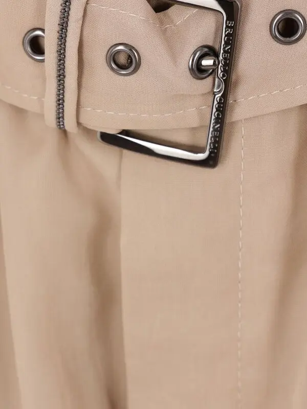 Brunello Cucinelli Belted Gauze Trousers