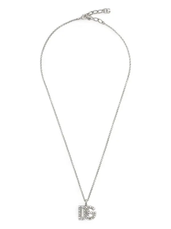 Dolce & Gabbana Logo Pendant Necklace - Silver