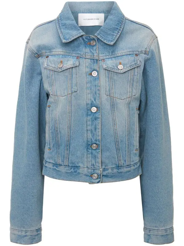 Victoria Beckham Padded Denim Jacket - Blue