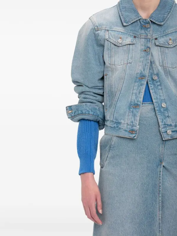 Victoria Beckham Padded Denim Jacket - Blue