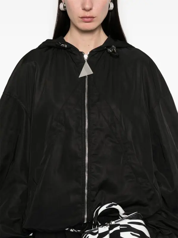 Attico Zip-up Hooded Jacket - Black
