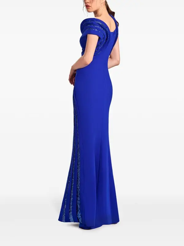 GABY CHARBACHY Pleated Lurex Gown