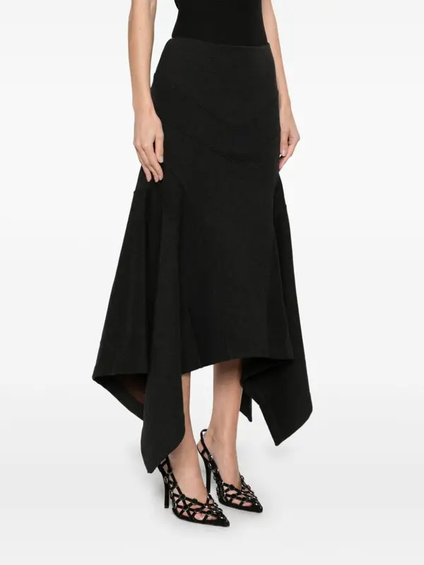 Attico Panelled Midi Skirt - Black