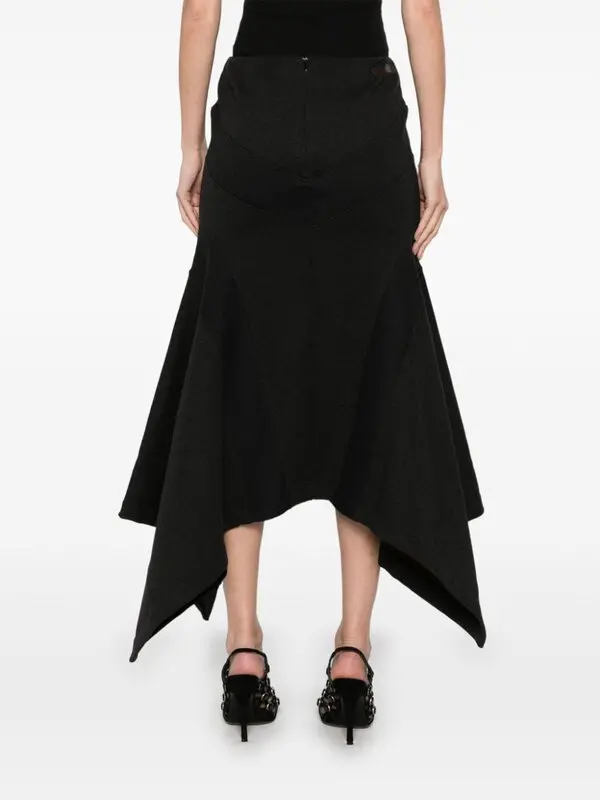 Attico Panelled Midi Skirt - Black