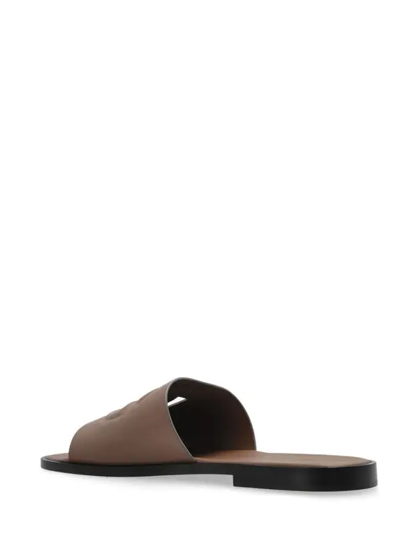 Dolce & Gabbana Leather Slides - Brown