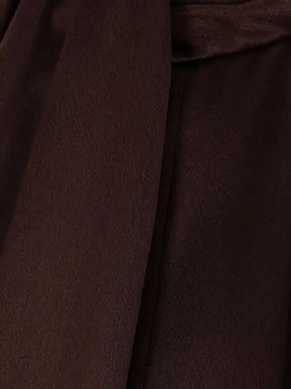 Saint Laurent Garter Detail Silk Blouse - Brown
