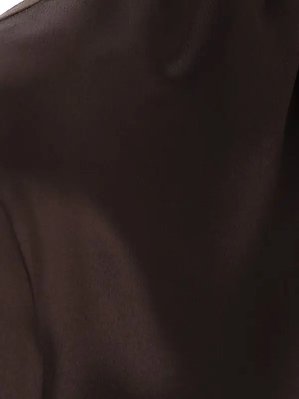 Saint Laurent Garter Detail Silk Blouse - Brown