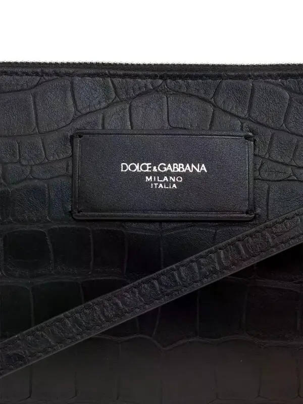 Dolce & Gabbana Crocodile-embossed Shoulder Bag