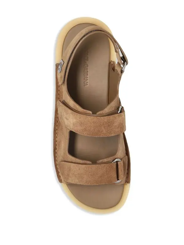 Dolce & Gabbana Touch-strap Leather Sandals - Brown