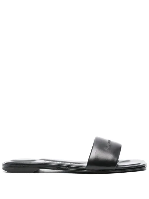 Alexander Wang Embossed-logo Slides - Black
