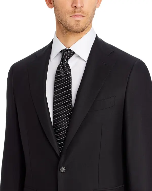 Canali Capri Textured Solid Slim Fit Suit - Black