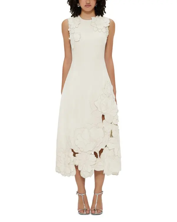 LEO LIN Cleo Applique Sleeveless Midi Dress