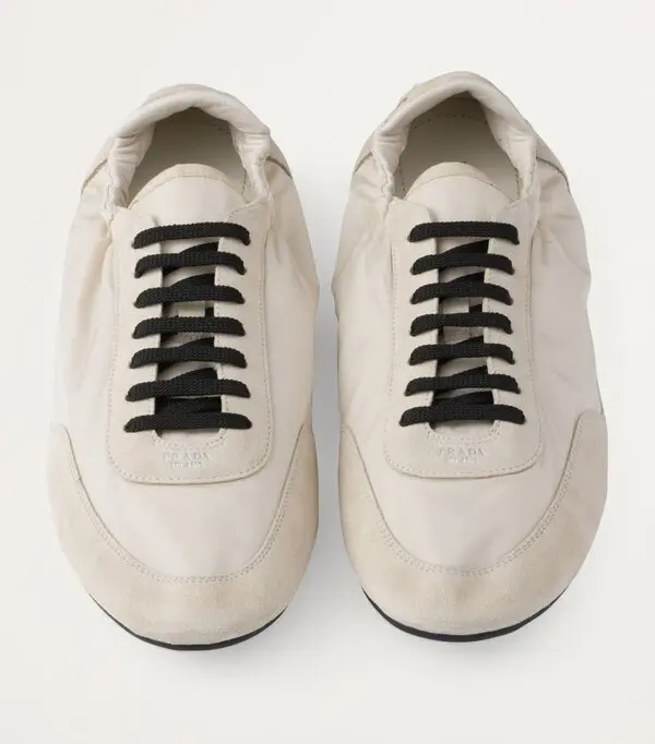 Prada Re-nylon Faux Suede Slip-on Sneakers - Neutral
