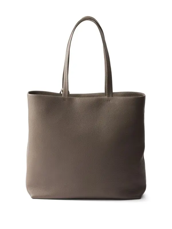 Prada Leather Tote Bag - Grey