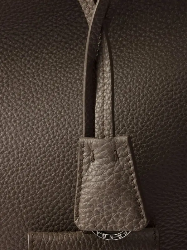 Prada Leather Tote Bag - Grey