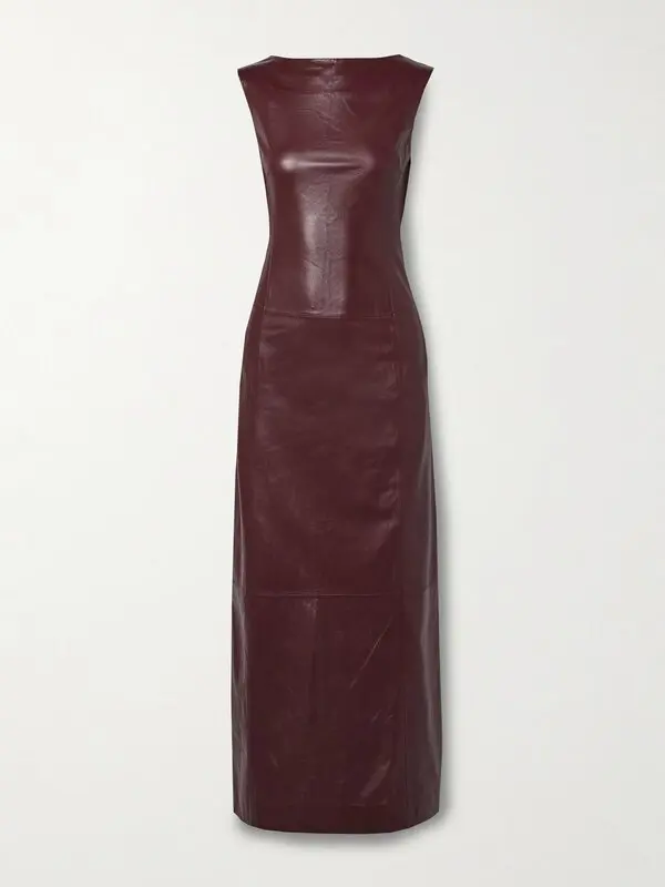 Proenza Schouler Open-back Leather Midi Dress - Red