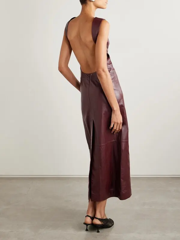 Proenza Schouler Open-back Leather Midi Dress