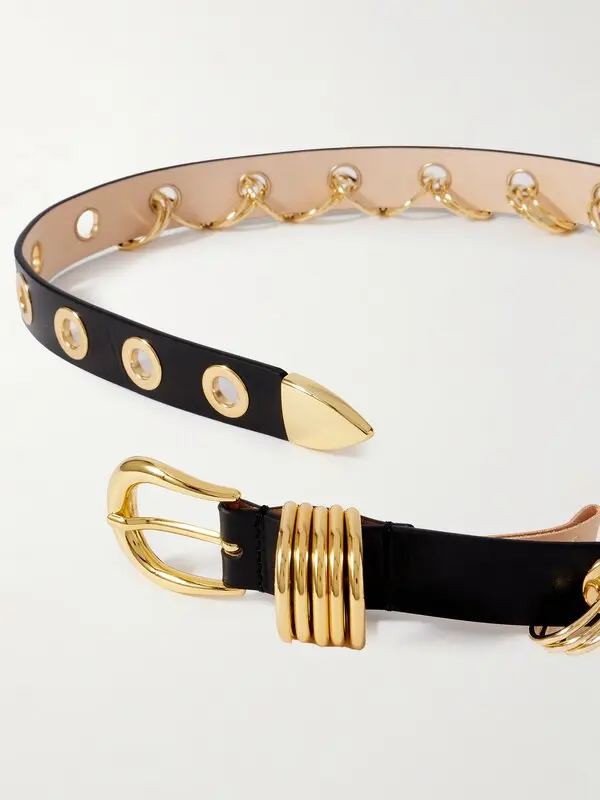 DEHANCHE Embellished Leather Belt - Black