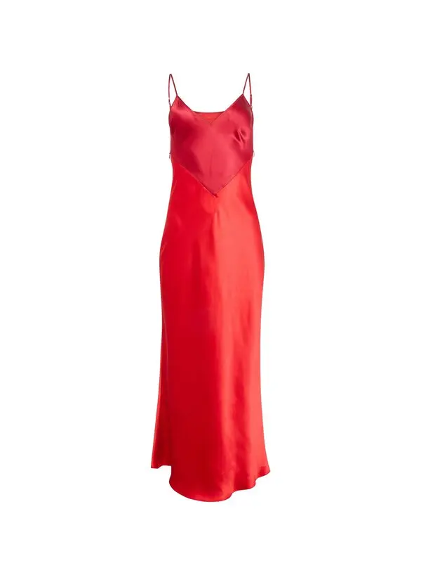 RIVIERA Silk Slip Dress - Rouge