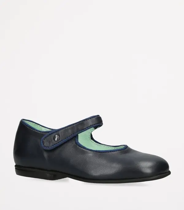 PAPOUELLI Leather Mary Janes - Navy