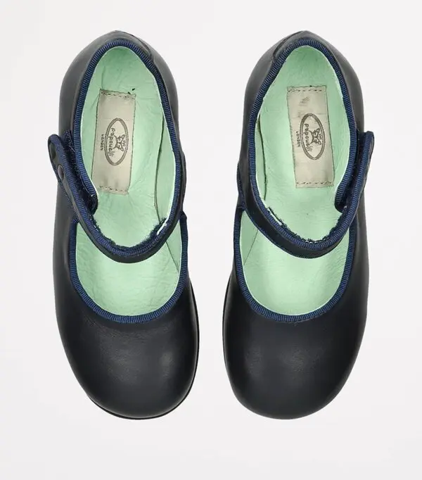 PAPOUELLI Leather Mary Janes - Navy