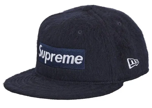 Supreme Mohair Box Logo Cap - Navy Blue