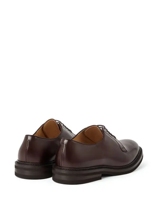 Brunello Cucinelli Lace-up Leather Derby Shoes - Brown