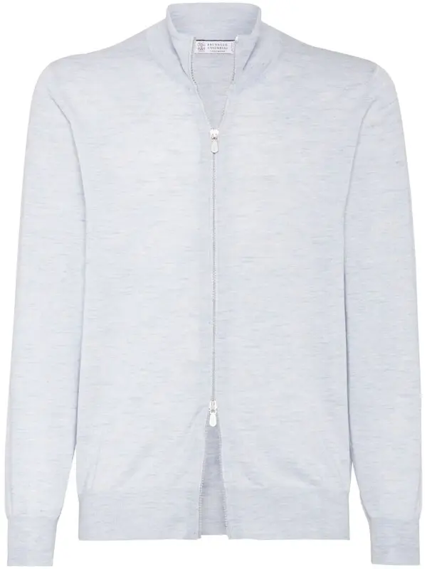 Brunello Cucinelli Zip-up Sweater - Blue