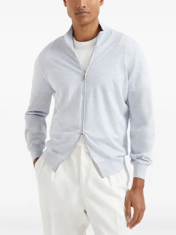 Brunello Cucinelli Zip-up Sweater - Blue