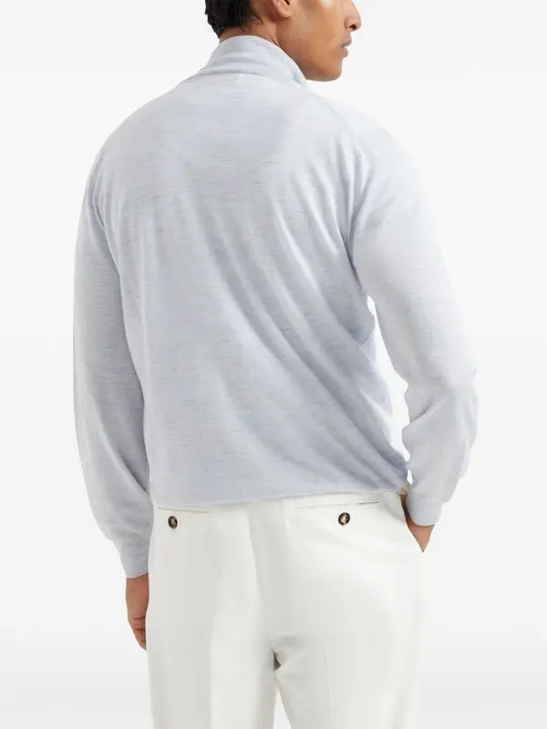 Brunello Cucinelli Zip-up Sweater - Blue