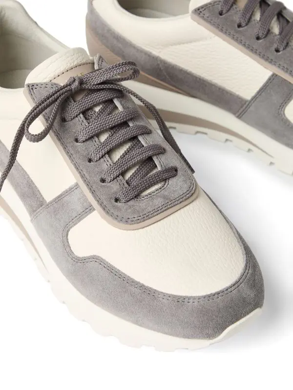 Brunello Cucinelli Panelled Sneakers - Grey